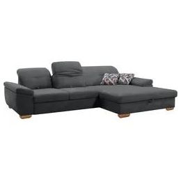 Ecksofa Alina "Nadira" Sofas Gr. B/H/T: 271cm x 91cm x 199cm, Chenille GCP, Recamiere rechts, ohne Bettfunktion, Stauraum, grau (dunkelgrau gcp 129) wahlweise mit Bettfunktion und Stauraum