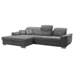 Ecksofa Alina "Nadira" Sofas Gr. B/H/T: 271cm x 91cm x 199cm, Struktur fein XBO, Recamiere links, ohne Bettfunktion, Stauraum, grau (anthrazit xbo 9) wahlweise mit Bettfunktion und Stauraum