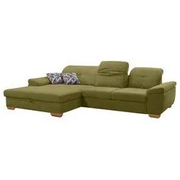 Ecksofa Alina "Nadira" Sofas Gr. B/H/T: 297cm x 91cm x 199cm, Struktur fein XBO, Recamiere links, mit Bettfunktion, Stauraum, grün (olive xbo 13) wahlweise mit Bettfunktion und Stauraum