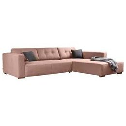 Ecksofa Tom Tailor HOME "HEAVEN CHIC M" Sofas Gr. B/H/T: 282cm x 85cm x 221cm, Struktur grob TCU, Recamiere rechts, mit Bettfunktion-mit Bettkasten, rosa (light rose tcu 27) aus der COLORS COLLECTION, wahlweise mit Bettfunktion & Bettkasten