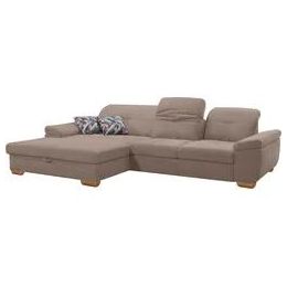 Ecksofa Alina "Nadira" Sofas Gr. B/H/T: 297cm x 91cm x 199cm, Struktur fein XBO, Recamiere links, ohne Bettfunktion, Stauraum, braun (hellbraun xbo 2) wahlweise mit Bettfunktion und Stauraum