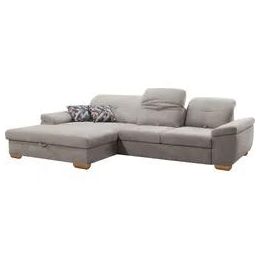 Ecksofa Alina "Nadira" Sofas Gr. B/H/T: 297cm x 91cm x 199cm, Chenille GCP, Recamiere links, ohne Bettfunktion, Stauraum, braun (hellbraun gcp 42) wahlweise mit Bettfunktion und Stauraum