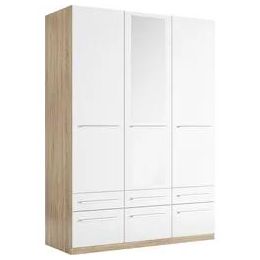 Drehtürenschrank Priess "Barcelona" Schränke Gr. B/H/T: 140 cm x 193 cm x 54 cm, mit Spiegel, mit Beleuchtung, 3 St., weiß (struktureichefarben hell, weiß) in vielen Farben und Ausführungen