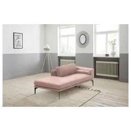 Ottomane Egoitaliano "Masu, Design trifft super Sitzkomfort, mit toller Detailverarbeitung" Sofas Gr. B/H/T: 182cm x 95cm x 97cm, Leder CAREZZA, Armlehne rechts, rosa (rose) Rückenkissen und Armteilrolle für mehr Komfort, mit Metallfüßen