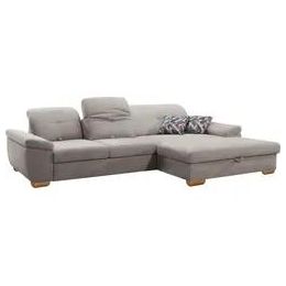 Ecksofa Alina "Nadira" Sofas Gr. B/H/T: 271cm x 91cm x 199cm, Chenille GCP, Recamiere rechts, mit Bettfunktion, Stauraum, braun (hellbraun gcp 42) wahlweise mit Bettfunktion und Stauraum