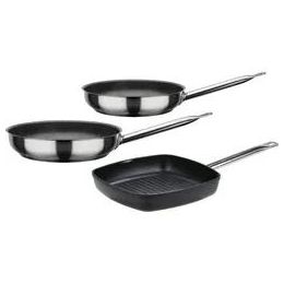 Pfannen-Set GSW "Le Chef PROFI", silber (silberfarben, schwarz), Ø:28cm, Pfannen, Induktion