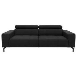 2,5-Sitzer DOMO collection "Cunelli" Sofas Gr. B/H/T: 238cm x 79cm x 104cm, Luxus-Kunstleder, Mit Kopfteilverstellung, schwarz wahlweise inklusive 6-fach verstellbarer Kopfteilverstellung