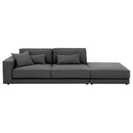 Ottomane OTTO products "Grenette" Sofas Gr. B/H/T: 291cm x 77cm x 102cm, Baumwollmix, Armlehne links, grau (anthrazit) Modulsofa, im Baumwoll-Leinenmix oder aus recycelten Stoffen