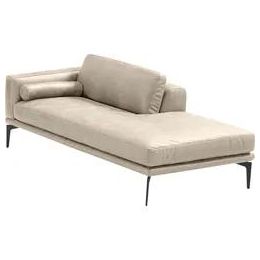 Ottomane Egoitaliano "Masu, Design trifft super Sitzkomfort, mit toller Detailverarbeitung" Sofas Gr. B/H/T: 182cm x 95cm x 97cm, Leder BULL, Armlehne links, weiß (paper) Rückenkissen und Armteilrolle für mehr Komfort, mit Metallfüßen