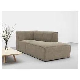 Ottomane RAUM.ID "Norvid" Sofas Gr. B/H/T: 93cm x 75cm x 213cm, Struktur weich, mit Kaltschaum-Armlehne rechts, grau (taupe) modular, wahlweise mit Kaltschaum, Komfortschaum oder Taschenfederkern