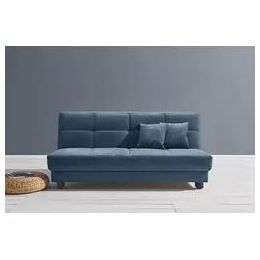 ell+ell Schlafsofa ELL + "Tilda" Sofas Gr. B/H/T: 185cm x 90cm x 100cm, Flachgewebe, PUR-Schaumstoff, ohne Relaxfunktion, blau Breite 185 cm, inkl. 2 Zierkissen