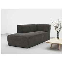 Ottomane RAUM.ID "Norvid" Sofas Gr. B/H/T: 93cm x 75cm x 213cm, Struktur weich, mit Kaltschaum-Armlehne links, grau (dark gray) modular, wahlweise mit Kaltschaum, Komfortschaum oder Taschenfederkern