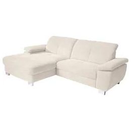 Ecksofa Alina "Suna" Sofas Gr. B/H/T: 239cm x 87cm x 184cm, Struktur fein XBO, Recamiere links, ohne Bettfunktion, ohne Stauraum, weiß (weiß xbo 1) Wahlweise mit Bettfunktion und Stauraum