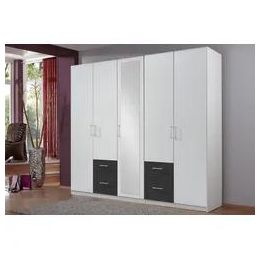 Kleiderschrank WIMEX "Freiburg" Schränke Gr. B/H/T: 225 cm x 210 cm x 58 cm, 5 St., weiß (weiß, graphit) Kleiderschrank Drehtürenschrank Schränke