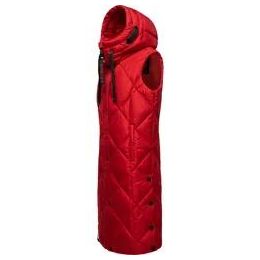 Steppweste Navahoo "Schnuckel" Gr. XS (34), rot Damen Westen warme Outdoor-Weste lang mit Kapuze