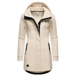 Sweatjacke Ragwear "Letty Intl." Gr. L (40), beige Damen Sweatjacken Sportliche Kapuzenjacke mit Kunstleder-Elementen