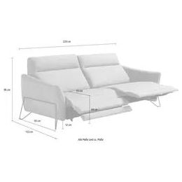 2-Sitzer Egoitaliano "Gaia, modern, elegant und super komfortabel mit hoher Rückenlehne" Sofas Gr. B/H/T: 220cm x 96cm x 93cm, Leder BACIO, rot erstklassiger Sitzkomfort, Inkl. 2 Relaxfunktionen, mit Designfuß