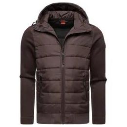 Steppjacke Ragwear "Hallmar Hood" Gr. L (52), braun (dunkelbraun) Herren Jacken Coole Übergangsjacke mit weichen Ärmeln und Kapuze