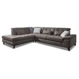 Ecksofa DIE PLANBAR "MP-IN18012 L-Form" Sofas Gr. B/H/T: 310cm x 85cm x 260cm, Microfaser, Armlehne rechts, Kopfteilverstellung-Bettfunktion-Sitztiefenverstellung, grau (anthrazit) wahlweise mit Funktion, Federkern-Polsterung