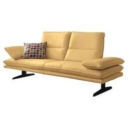 2-Sitzer W.Schillig "broadway" Sofas Gr. B/H/T: 216cm x 94cm x 96cm, Longlife Xtra-Leder Z69, Longchair links, mit Sitztiefenverstellung-ohne Kopfteilverstellung-ohne Seitenteilverstellung, beige (biskuit z69) Sitztiefenverstellung, Kopfteil- & Seitenteilverstellung, Breite 216cm