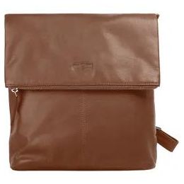 Cityrucksack wouwou Gr. B/H/T: 29cm x 29cm x 9cm, braun (cognac) Rucksäcke echt Leder