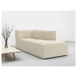 Ottomane RAUM.ID "Norvid" Sofas Gr. B/H/T: 93cm x 75cm x 213cm, Struktur weich, mit Komfortschaum-Armlehne rechts, beige (natural) modular, wahlweise mit Kaltschaum, Komfortschaum oder Taschenfederkern