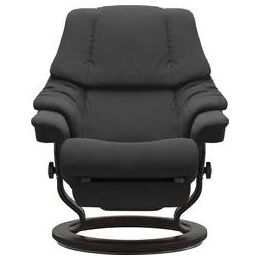 Relaxsessel stressless "Reno" Sessel Gr. Microfaser DINAMICA, PowerTM Leg & Back-Classic Base Braun-M, B/H/T: 79cm x 98cm x 78cm, grau (charcoal dinamica) elektrisch verstellbar, optional 2-motorisch, Größe M & L