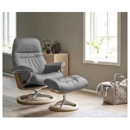 Relaxsessel stressless "Sunrise", grau (wild dove batick), B:92cm H:105cm T:80cm, Leder BATICK: BATICK ist ein leicht korrigiertes, durchgefärbtes und genarbtes Möbelleder, bei dem die meisten Unebenheiten und Spuren in der Regel entfernt wurden., Leder PALOMA: PALOMA ist ein durchgefärbtes Semianilin-Möbelleder mit natürlicher Narbung., ROHLEDER Stoff Q2 FARON: Ein fester zuverlässiger Bouclu00e9