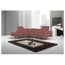 Ecksofa Egoitaliano "Claudie, Designsofa mit extrakomfortablem Sitzkomfort" Sofas Gr. B/H/T: 268 cm x 97 cm x 226 cm, Luxus-Microfaser BLUSH, Recamiere links, mit Kopfteilverstellung, braun (cedar wood) Inkl. Kopfteilverstellung, L-Form