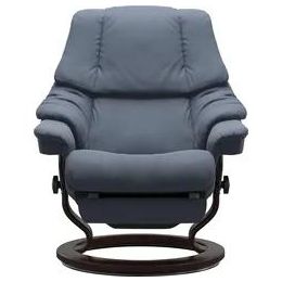 Relaxsessel stressless "Reno" Sessel Gr. Leder PALOMA, PowerTM Leg & Back-Classic Base Braun-M, B/H/T: 79cm x 98cm x 78cm, blau (sparrow blue paloma) elektrisch verstellbar, optional 2-motorisch, Größe M & L