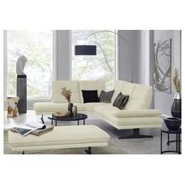 Ecksofa W.Schillig "broadway" Sofas Gr. B/H/T: 284cm x 94cm x 224cm, Stoff S37, Ottomane links, mit Sitztiefenverstellung-ohne Kopfteilverstellung-mit Seitenteilverstellung, beige (sahara s37) Sitztiefenverstellung, Kopfteil- & Seitenteilverstellung, Breite 284cm