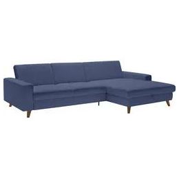 Ecksofa Tom Tailor HOME "Nordic Shift Pure" Sofas Gr. B/H/T: 308cm x 86cm x 180cm, Bouclé SCO, Recamiere rechts, ohne Bettfunktion und Bettkasten, blau (blue sco 46) wahlweise mit Bettfunktion und Bettkasten