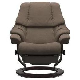 Relaxsessel stressless "Reno" Sessel Gr. ROHLEDER Stoff Q2 FARON, PowerTM Leg & Back-Classic Base Braun, B/H/T: 88cm x 98cm x 77cm, braun (dark beige q2 faron) elektrisch verstellbar, optional 2-motorisch, Größe M & L