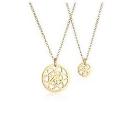 Schmuckset Elli "Blume des Lebens Mutter Tochter 2er Set Silber" Schmuck-Sets Gr. OneSize, goldfarben (gold) Damen