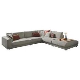 Ecksofa 3C Candy "Enisa II L-Form" Sofas Gr. B/H/T: 365cm x 86cm x 322cm, Easy care, langer Schenkel links, grau (light, grau) incl. 3 Flatterkissen, wahlweise mit Flecken-Schutz-Bezug Easy care