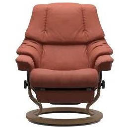 Relaxsessel stressless "Reno" Sessel Gr. Leder PALOMA, PowerTM Leg & Back-Classic Base Eiche-M, B/H/T: 79cm x 98cm x 78cm, rot (henna paloma) elektrisch verstellbar, optional 2-motorisch, Größe M & L