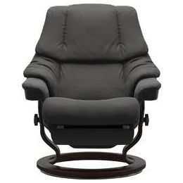 Relaxsessel stressless "Reno" Sessel Gr. Leder PALOMA, PowerTM Leg & Back-Classic Base Braun-M, B/H/T: 79cm x 98cm x 78cm, grau (rock paloma) elektrisch verstellbar, optional 2-motorisch, Größe M & L