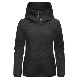 Outdoorjacke Ragwear "Vannesa" Gr. 4XL (48), schwarz Damen Jacken Modische Übergangsjacke mit Kapuze