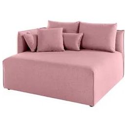 Ottomane Andas "Nöre" Sofas Gr. B/H/T: 138cm x 86cm x 128cm, Struktur fein, Ottomane links, rosa (rosé) kurzes Lounge-Modul - zum Zusammenstellen, Breite 138 cm, Tiefe 128 cm