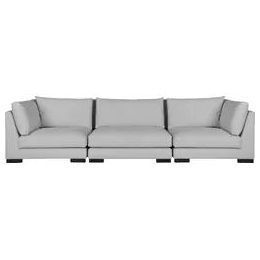 3-Sitzer LeGer Home by Lena Gercke "Tvinna" Sofas Gr. B/H/T: 306cm x 76cm x 102cm, Baumwoll-/Leinenmix, grau (hellgrau) bestehend aus 3 Modulen: 2xEckelement, 1x Mittelelement