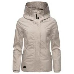 Outdoorjacke Ragwear "Vannesa" Gr. L (40), weiß (bone) Damen Jacken Modische Übergangsjacke mit Kapuze