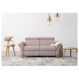 2,5-Sitzer Home Affaire "Lindgren" Sofas Gr. B/H/T: 185 cm x 84 cm x 93 cm, Chenille, mit beidseitiger TV-Funktion motorisch-mit Kopfteilverstellung-ohne Federkern, rosa (rose) wahlweise mit TV-Funktion, links oder beidseitig, Kopfteilverstellung