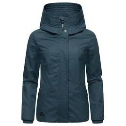 Outdoorjacke Ragwear "Vannesa" Gr. M (38), blau (petrol) Damen Jacken Modische Übergangsjacke mit Kapuze