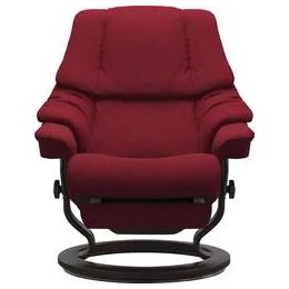 Relaxsessel stressless "Reno" Sessel Gr. ROHLEDER Stoff Q2 FARON, PowerTM Leg & Back-Classic Base Braun, B/H/T: 88cm x 98cm x 77cm, rot (red q2 faron) elektrisch verstellbar, optional 2-motorisch, Größe M & L