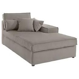 Ottomane RAUM.ID "Florid" Sofas Gr. B/H/T: 100cm x 75cm x 162cm, Struktur (recyceltes Polyester), Ottomane rechts, beige einzeln stellbar oder als Teil eines Modulsofas, auch in Cord