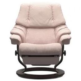 Relaxsessel stressless "Reno" Sessel Gr. ROHLEDER Stoff Q2 FARON, PowerTM Leg & Back-Classic Base Braun, B/H/T: 88cm x 98cm x 77cm, pink (light q2 faron) elektrisch verstellbar, optional 2-motorisch, Größe M & L