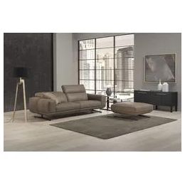 2,5-Sitzer Egoitaliano "Gloria, super bequem und hochwertige Verarbeitung, edles Design" Sofas Gr. B/H/T: 236cm x 96cm x 109cm, Leder NUVOLE, beige (safari) beidseitig verstellbare Rückenelemente, mit Metallfüßen