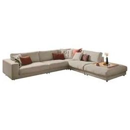 Ecksofa 3C Candy "Enisa II, bequem und komfortabel, großes Familiensofa, L-Form", grau (taupe), B:365cm H:86cm T:322cm, 100% Polyester, Sofas, incl. 3 Flatterkissen, wahlweise mit Flecken-Schutz-Bezug Easy care