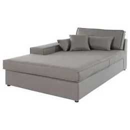 Ottomane RAUM.ID "Enid" Sofas Gr. B/H/T: 130cm x 75cm x 190cm, Struktur fein, Ottomane links, beige (natur) einzeln stellbar oder als Teil eines Modulsofas, fester Sitzkomfort