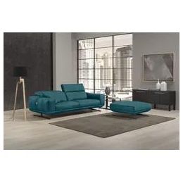 2,5-Sitzer Egoitaliano "Gloria, super bequem und hochwertige Verarbeitung, edles Design" Sofas Gr. B/H/T: 236cm x 96cm x 109cm, Luxus-Microfaser BLUSH, blau (teal) beidseitig verstellbare Rückenelemente, mit Metallfüßen